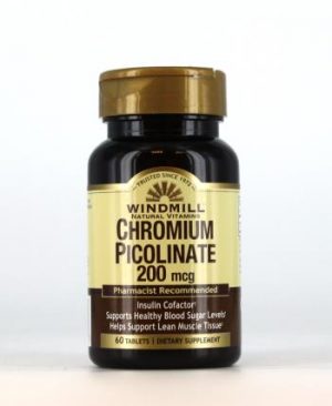 PICOLINATO DE CROMO 200 mcg · 60 Tabletas · WINDMILL - Suplex