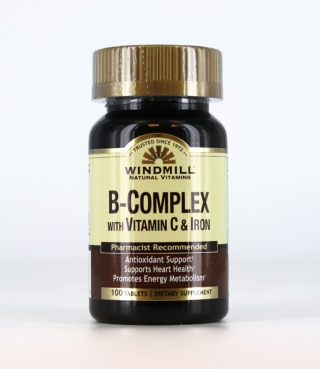 Complejo B con Vitamina C y Hierro · 100 Tabletas · WINDMILL - Suplex